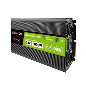 Green Cell PowerInverter LCD 24 V 3000 W/6000 W Pure sine wave inverter ...